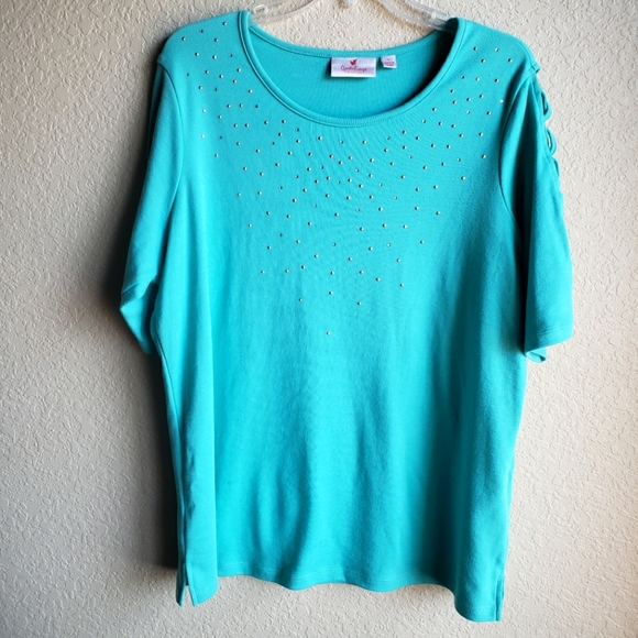 Quacker Factory | Tops | Quacker Factory Embellished Sparkle Top | Poshmark
